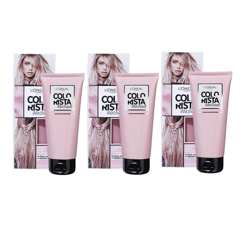 3x LOreal Colorista Semi-Permanent Hair Colour Washout Pink Pastel ...