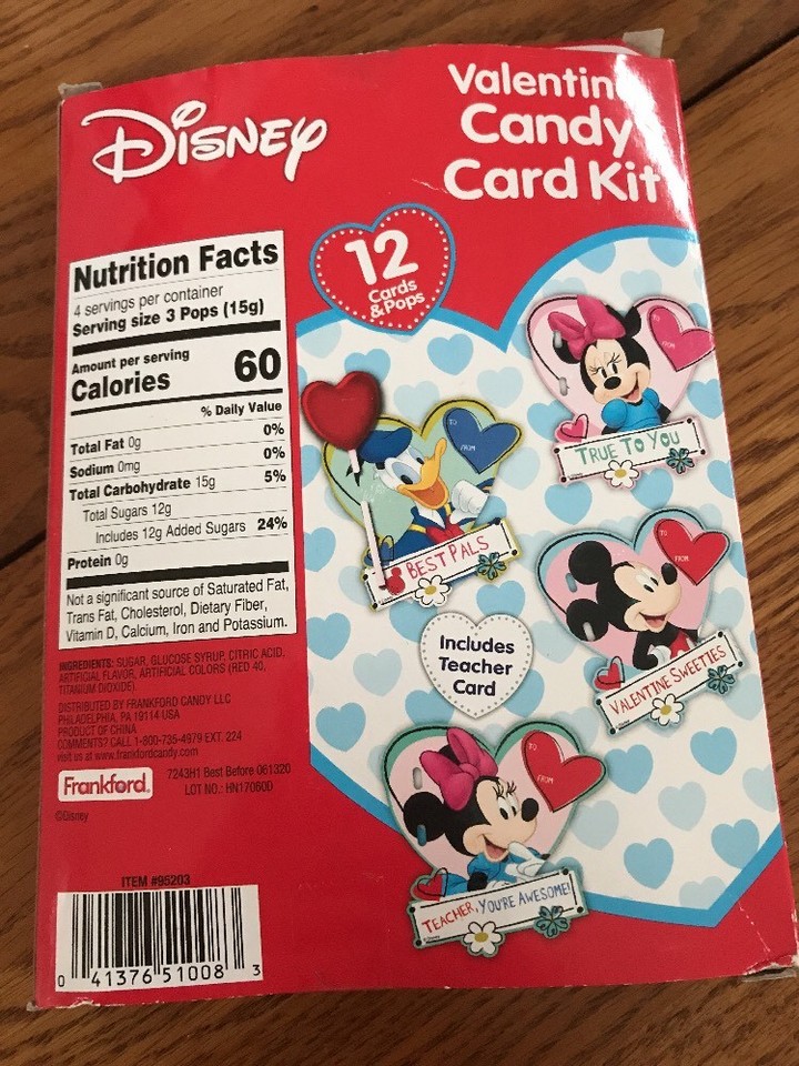 Disney's Mickey & Pals Valentine Candy Card Kit 12 Count Ships N 24h | eBay