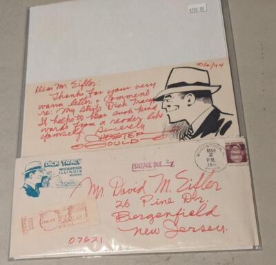 Chester Gould Dick Tracy Letter, sketch and envelope 1974 | eBay