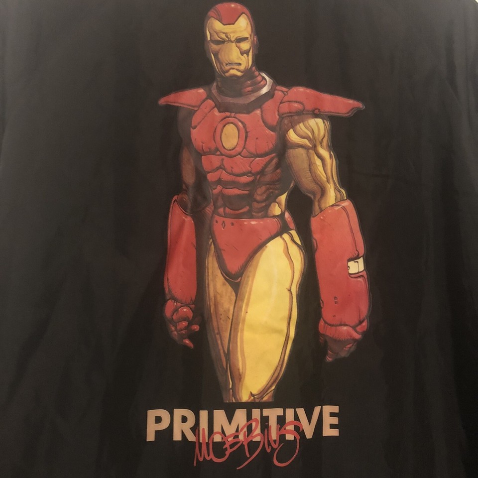 Primitive x Moebius x Iron Man Black Nylon Jacket Men’s Small Back ...