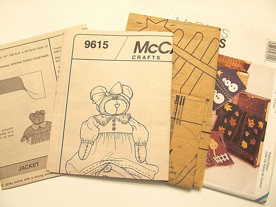 Vintage Pattern_30" CLOTH BEAR & CLOTHES + Appliques_McCall's 9615_OOP ...