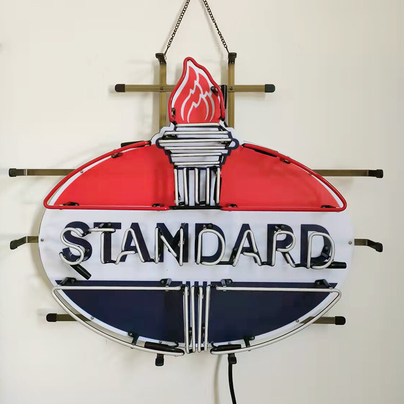 Standard Gas Oil Neon Sign 24"x20" HD Printing Garage Gas Station Wall ...