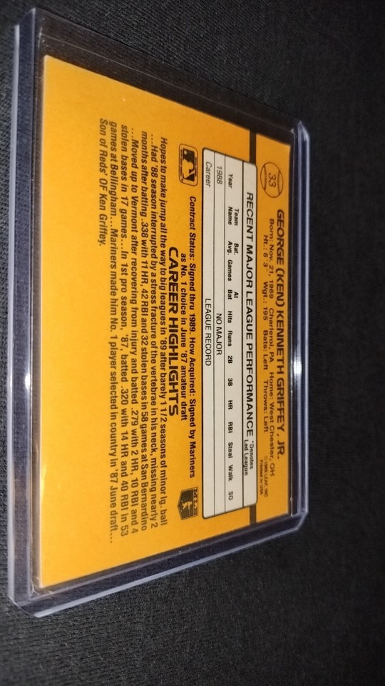 RARE🔥 1988 DONRUSS KEN GRIFFEY JR. RATED ROOKIE (MULTI ERROR) BASEBALL ...