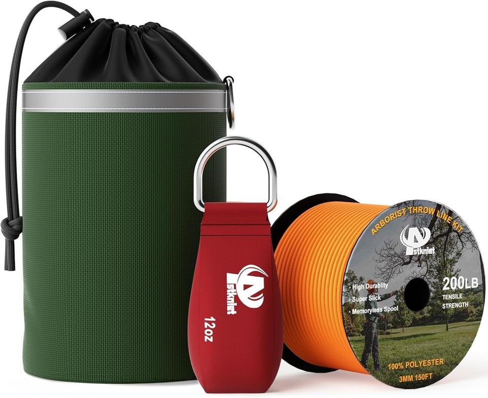 Arborist Throw Line Kit with Slick Rope & 12 Oz Throw Weight ...
