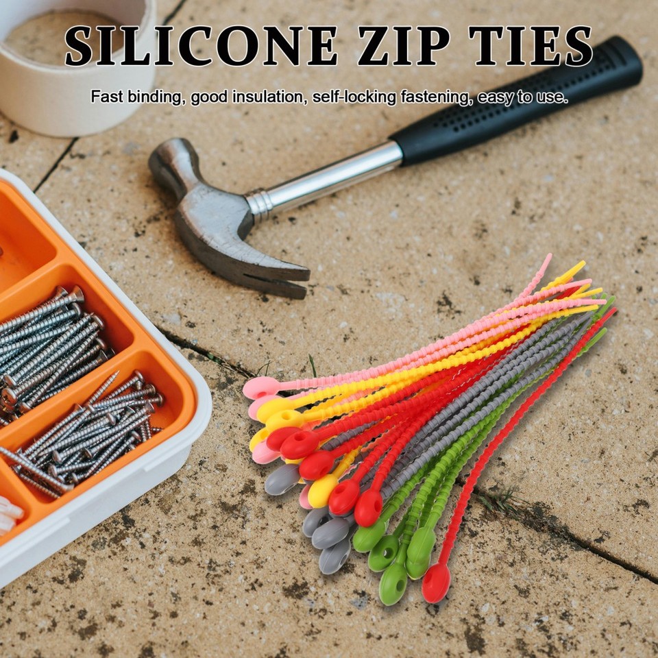 30pcs Silicone Zip Tie Food Bags Tie Wraps Colorful Multi-Purpose ...