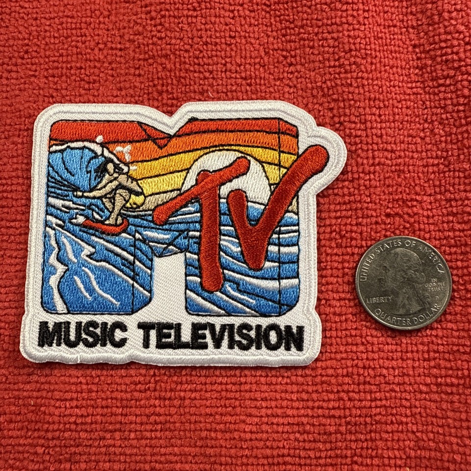 🔥RARE MTV "SURFER" MTV MUSIC TELEVISION EMBROIDERED IRON-ON PATCH Wave ...