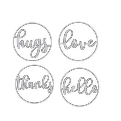 Circle Sentiment Words Metal Cutting Dies Die Cut Diy Scrapbooking ...