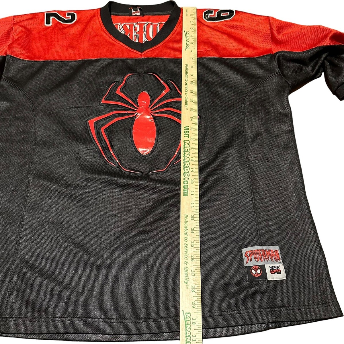 Vintage 2002 Spiderman Marvel Comics #62 Football Jersey Vintage 2002 Spiderman Marvel Comics #62 Football Jersey