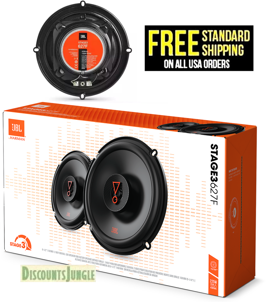 JBL Stage3 627F + JBL Stage3 9637F 6 x 9 3-Way + 6-1/2" Car Audio ...