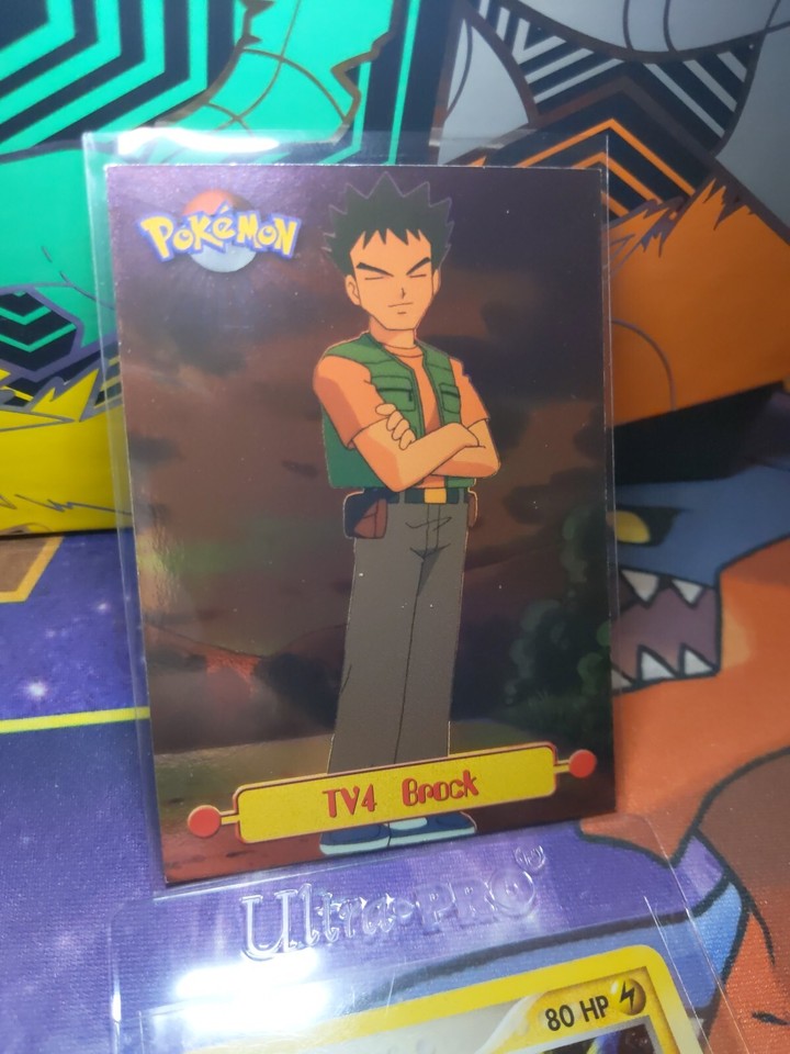 Topps Series 1 HOLO 1999 TV Animation BROCK TV4 Pokemon Character Card ...