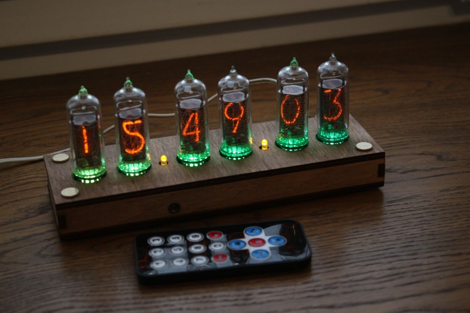 Nixie tube clock || include IN-14 tubes and plywood case || retro ...