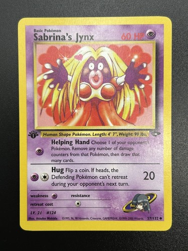 SABRINA’S JYNX Pokemon Card - 1st Edition - Gym Challenge - 57/132 - LP ...