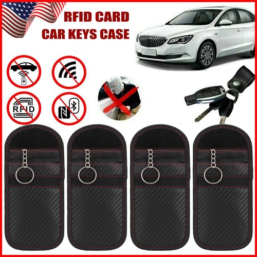 4 X Anti-theft Car Key Fob RFID Signal Blocker Faraday Signal Blocking ...