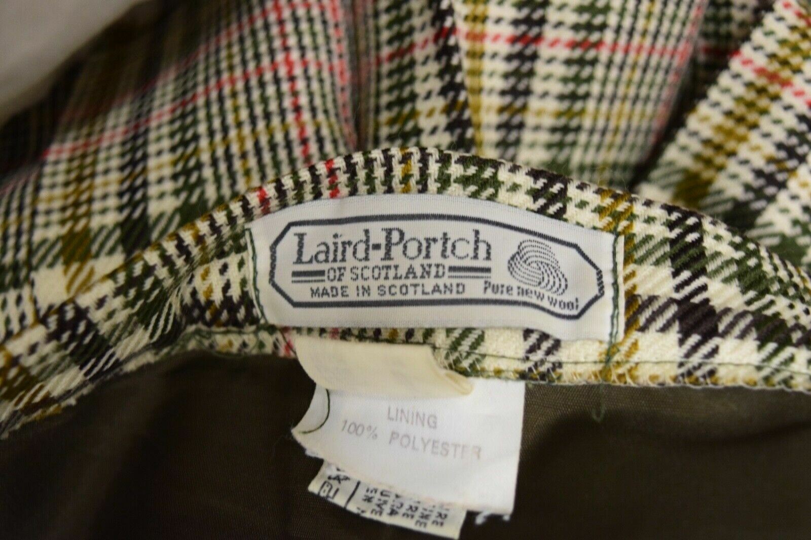L1900 VINTAGE LAIRD PORTCH OF SCOTLAND WOMEN'S TWEED TARTAN SKIRT WAIST ...