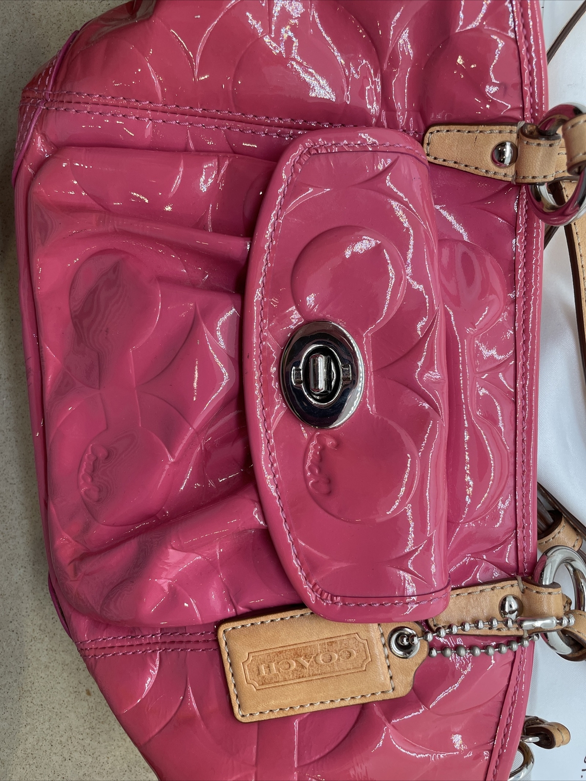 Authentic Vintage Coach Signature “C” Logo Pink Paten… - Gem