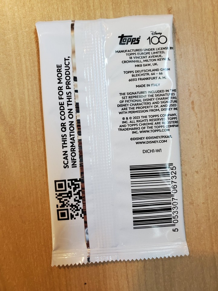2023 Topps Chrome DISNEY 100 Years factory sealed hobby pack with 4 ...