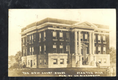 RPPC STANTON MICHIGAN NEW COUNTY COURT HOUSE VINTAGE REAL PHOTO ...