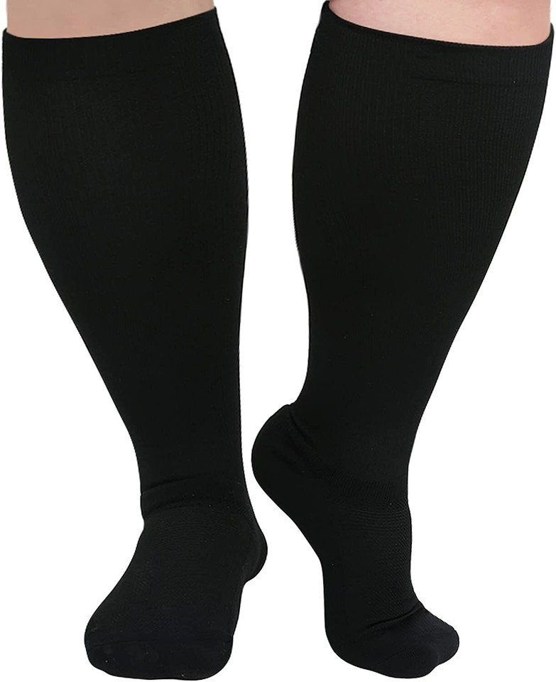 Wide Calf Compression Socks for Men 15-20mmHg Diabetic Socks S-XXXL ...