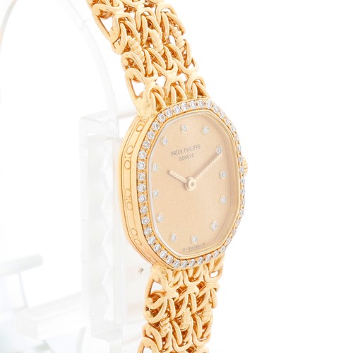Patek Philippe Ref. 4581-3 18k Yellow Gold Ladies Diamond Watch W/Patek ...