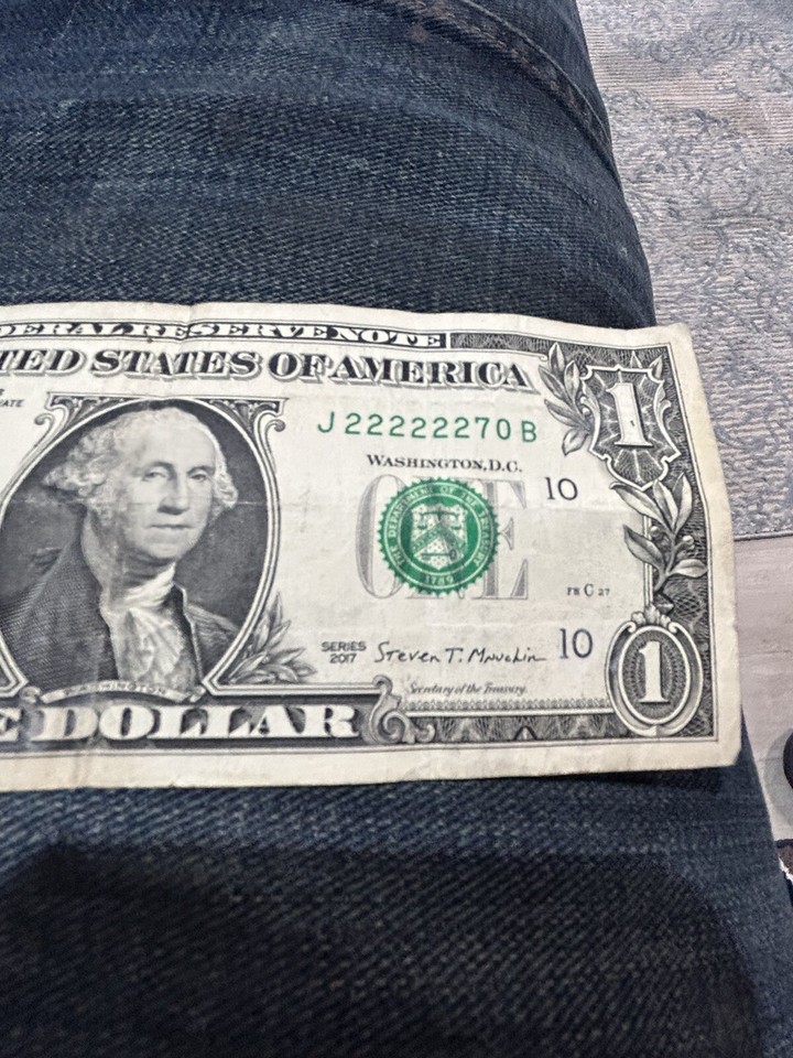 Rare- Six Of A Kind (22222270) Trinary, Repeater, 2017 Dollar Bill ...