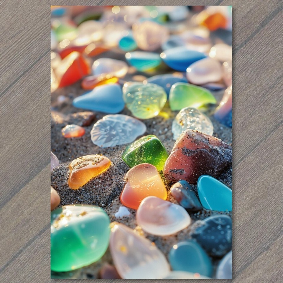 11x17" Seaglass Sea Glass Ocean Beach Colorful Shiny Beautiful ...