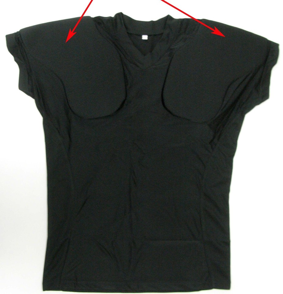 CHEST GUARD Compression Shirt SHOULDER COLLARBONE PROTECTION Football ...