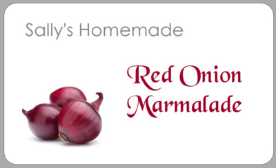 Red Onion Marmalade Stickers Homemade Yellow Onion Chutney Labels ...