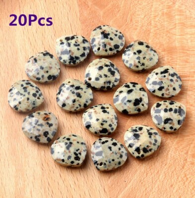 20Pcs 15x15x5mm Natural Dalmation Jasper Facet Teardrop Pendant Bead ...