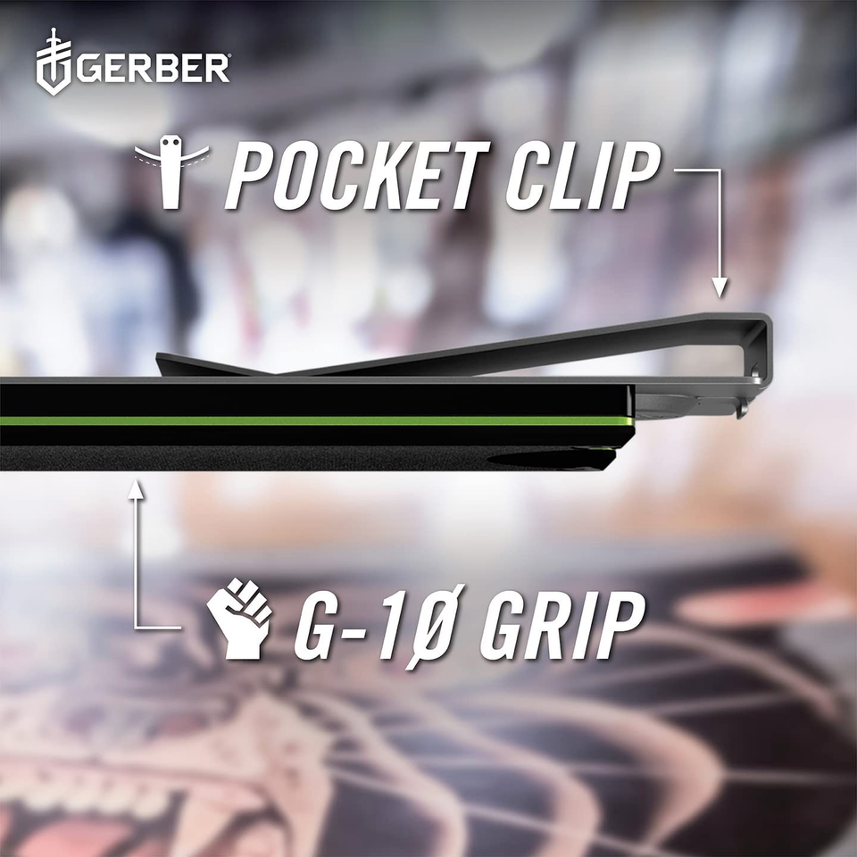 NEW Gerber Flat Fixed Blade Pocket Knife & Wallet Money Clip Credit ...