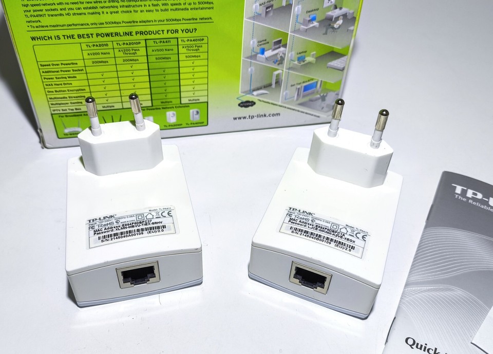 TP-Link PLC Adaptador Powerline RJ45 Adapter Red Internet AV500 NANO TL ...