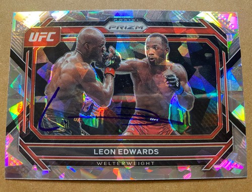 UFC/MMA STAR- LEON EDWARDS AUTOGRAPH 2023 PANINI PRIZM #65 TRADING CARD ...