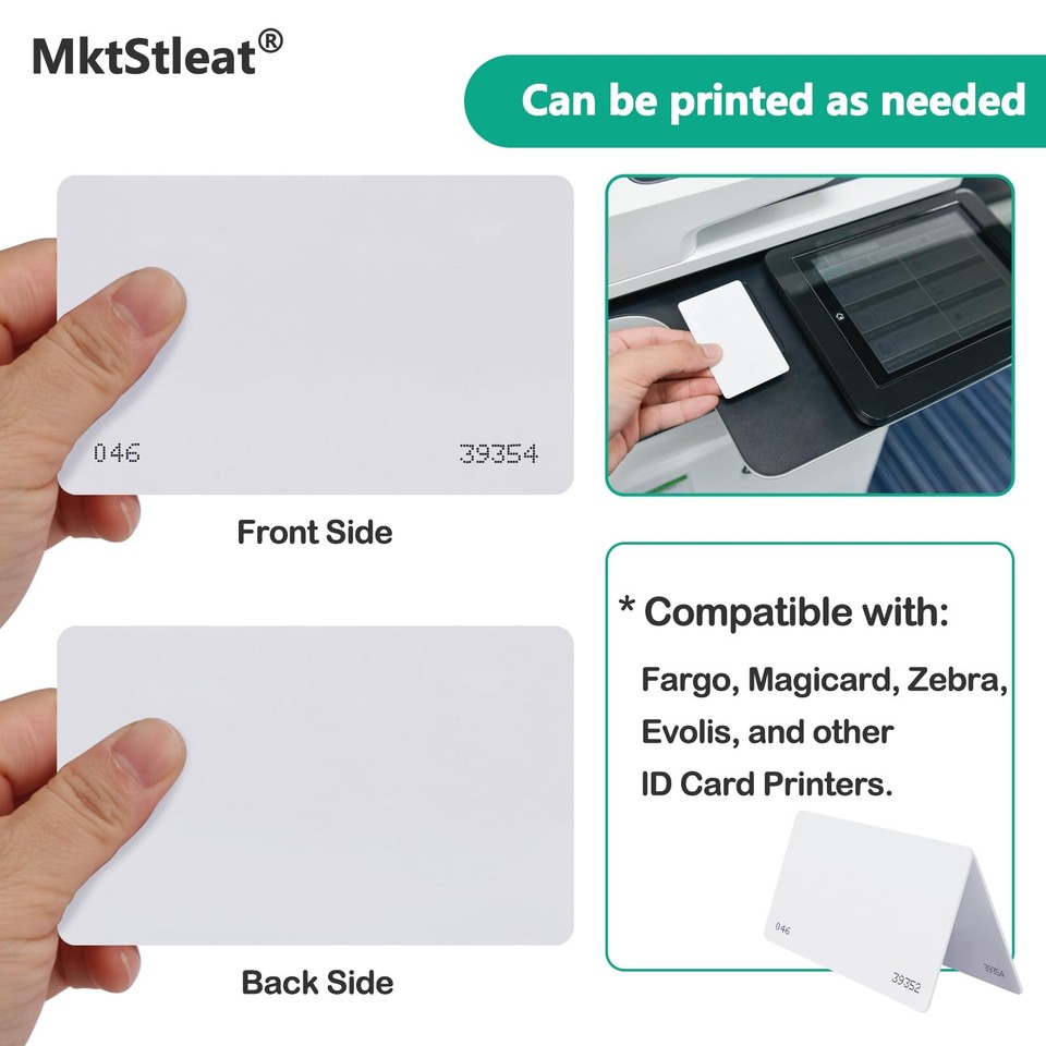 26 Bit Proximity CR80 Cards, Weigand Prox Blank Printable Swipe Cards ...