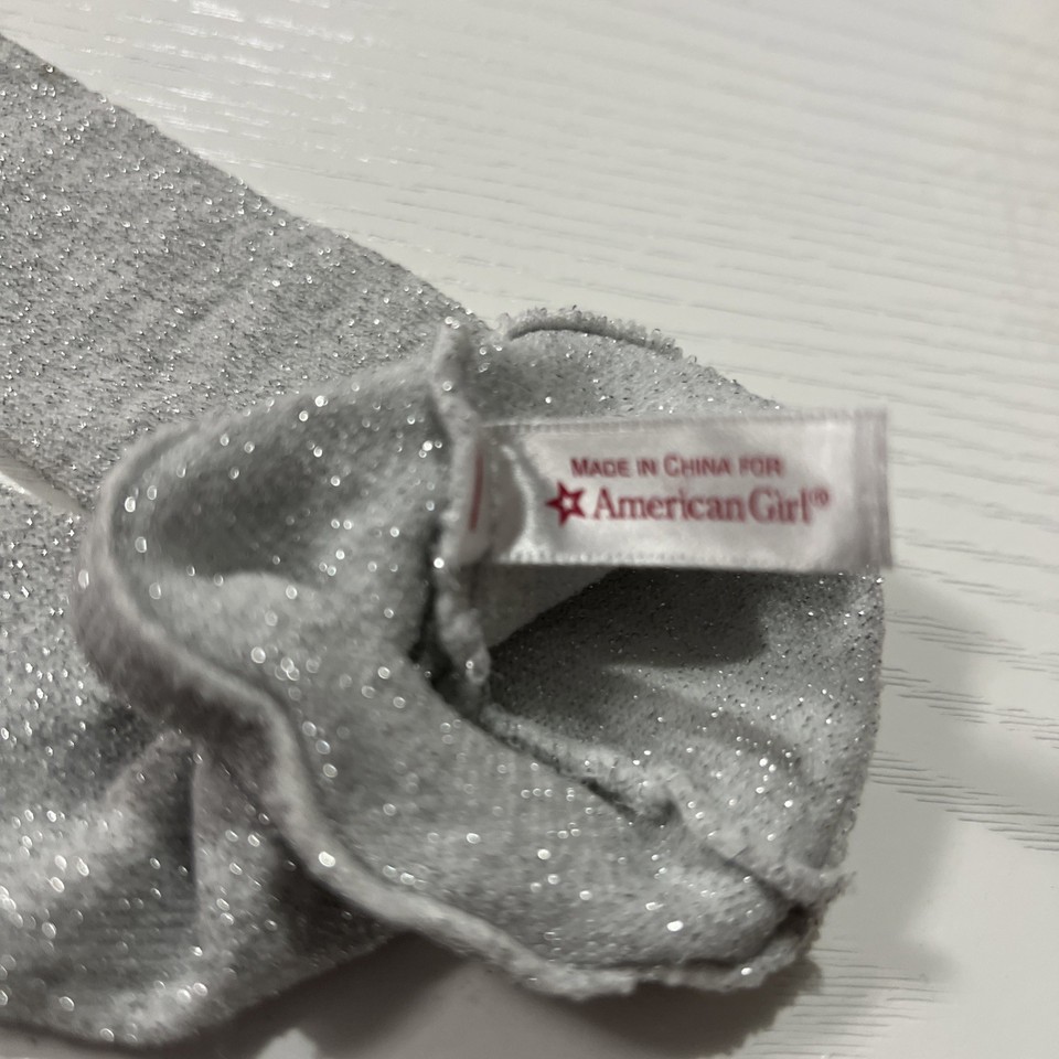 American Girl Doll Sparkle & Shine Silver Footless Tights Leggings EX ...
