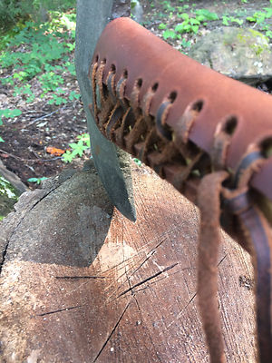 Double Bit Axe Collar Guard Leather Ax Haft Handle Protector | eBay