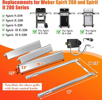 Replacement repair kit for Weber Spirit 200 Spirit I & II E210, E220 ...