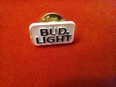 Bud Light Beer Logo Lapel Pin White Background Blue Letters Vintage ...