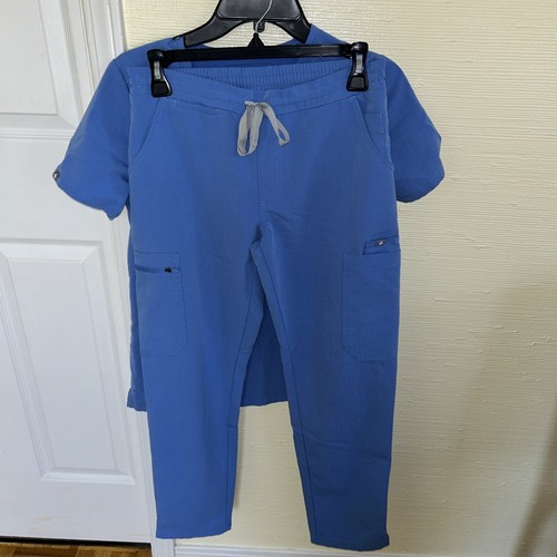 Figs Scrub Set XS Top XS/ P Bottoms Technical Collection Blue Preowned Pristine | eBay