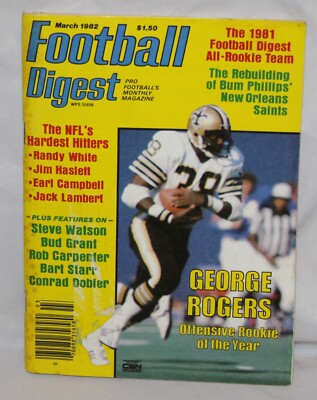 Football Digest Magazine 1982 George Rogers New Orleans Saints | eBay