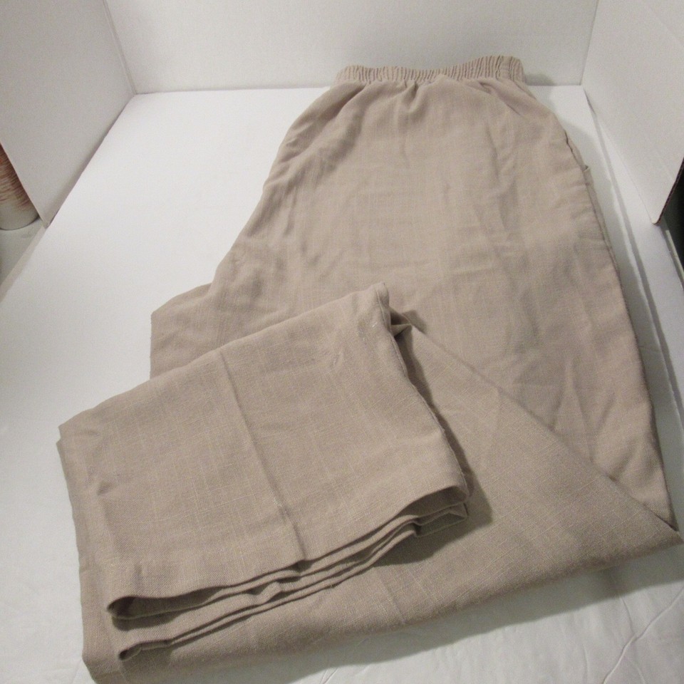 Briggs Womens Tan Elastic Waist Pull-on Comfort Stretch Straight Leg ...