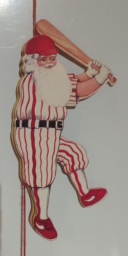 Baseball Santa Pull String Puppet Wood Ornament 8" | eBay