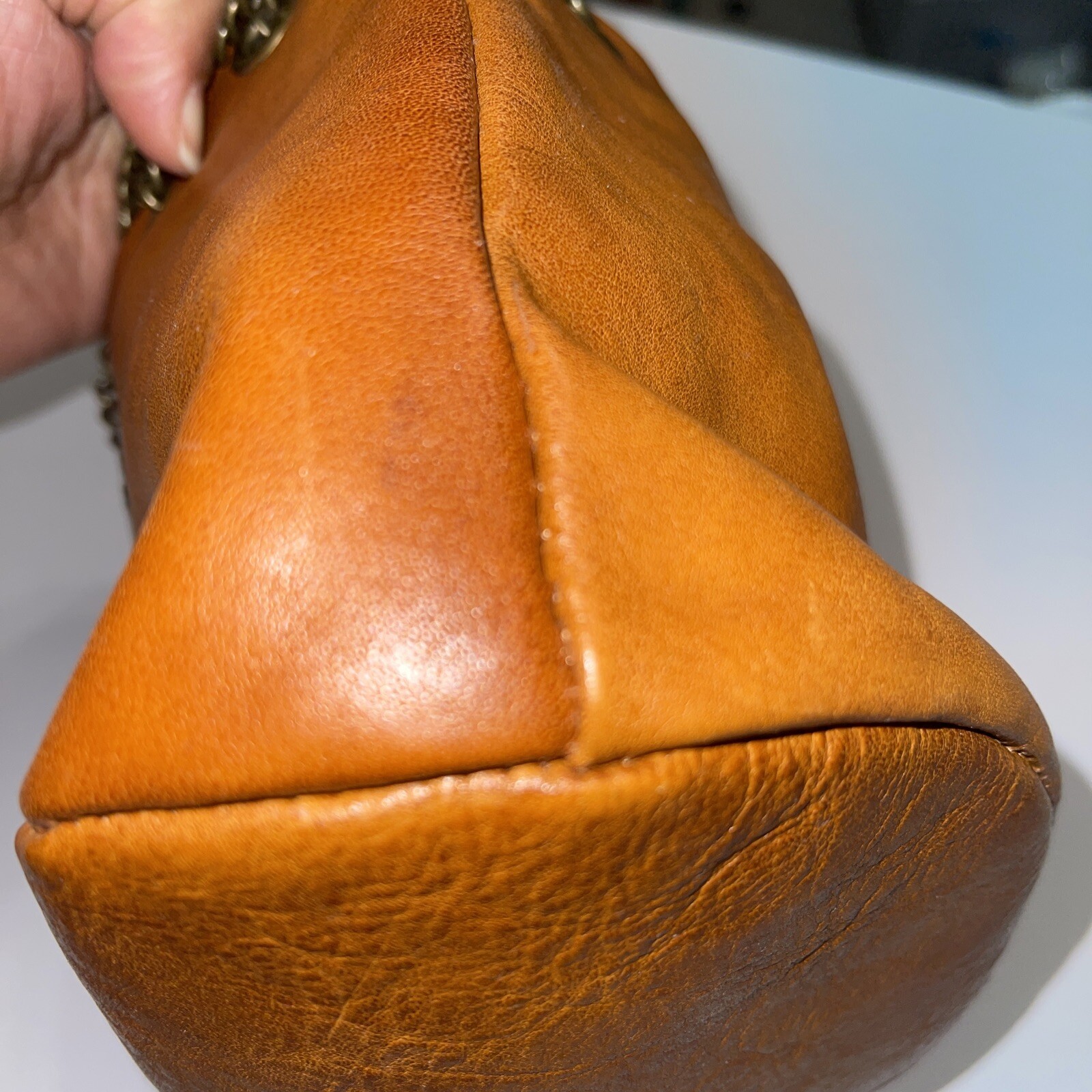 Bratesi Firenze leather Purse Bag With Double Brass Chain Handle Made ...