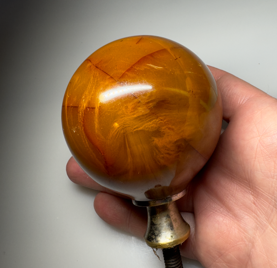 295 Grams Very Rare Antique Bakelite Walking Stick Handle Rod Marbled ...