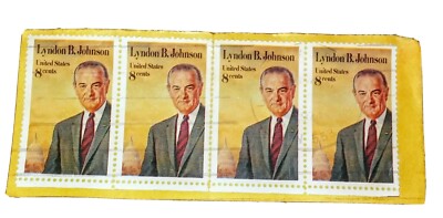 Authentic U S Postage Stamp. 8 Cents. President Lyndon B. Johnson. 4 ...