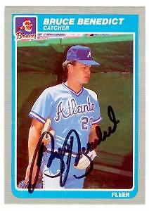 Bruce Benedict autographed baseball card (Atlanta Braves) 1985 Fleer ...