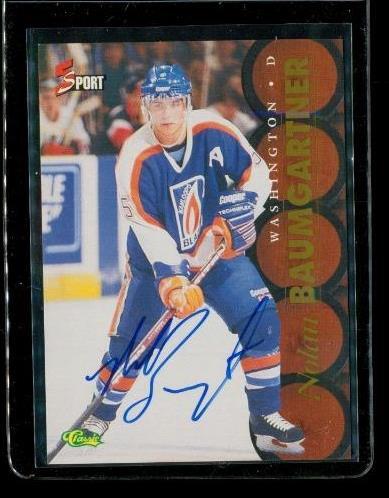 Vintage 1995 CLASSIC 5 SPORT AUTOGRAPH Hockey Card NOLAN BAUMGARTNER ...