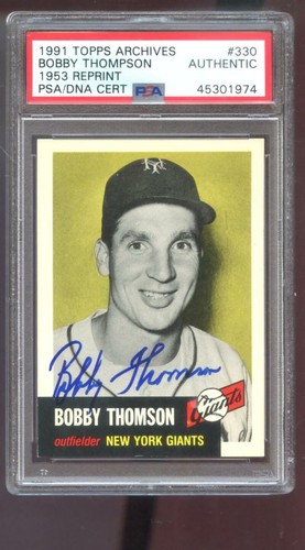 1991 Topps Archives 1953 #330 Bobby Thomson Autograph Auto PSA/DNA ...