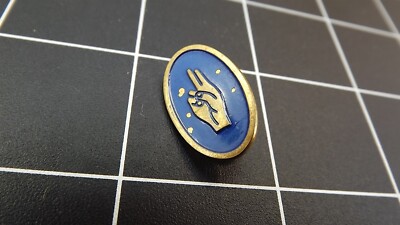Vintage Gold Tone Blue Enameled GIRL SCOUT Sign Language Lapel Pin | eBay