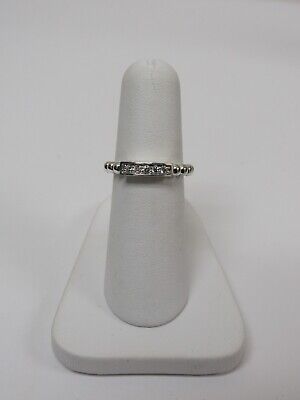 Designer LAGOS Sterling Silver Caviar Spark Diamond Pave' Stack Ring | eBay