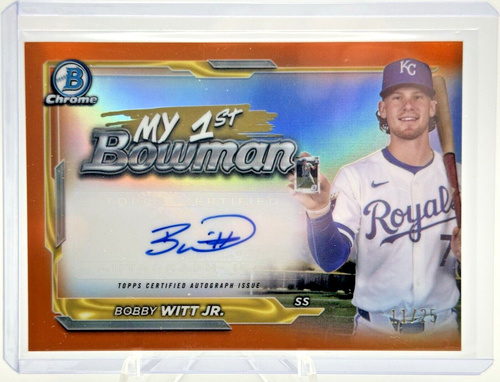 BOBBY WITT JR. 2024 BOWMAN CHROME MY 1ST BOWMAN ORANGE SP AUTO #/25 ...