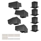 4x4 Inch Pergola Bracket Kit Inner 3.5x3.5 3-Way Slanted Brackets with ...